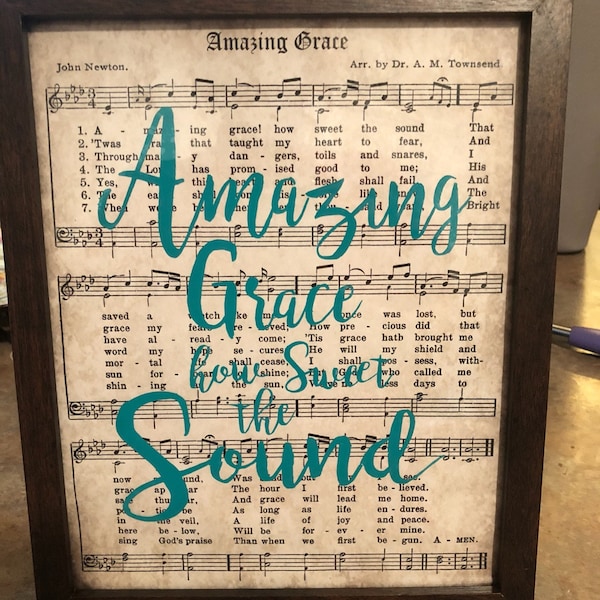Amazing Grace Print, Printable Vintage Sheet Music, Instant Download ...