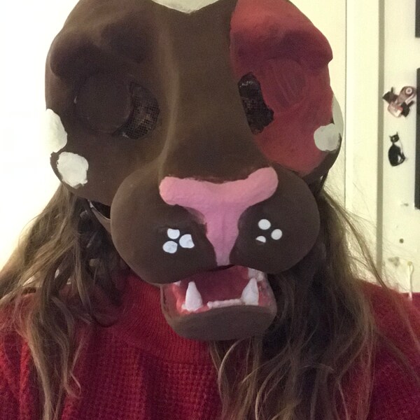 Blue and Red Cat Ear Hood, Soft Handmade Durable Fabric Hood Accessory ...