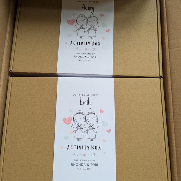 Affordable Kids Wedding Activity Box, Personalised Child Activity Pack ...
