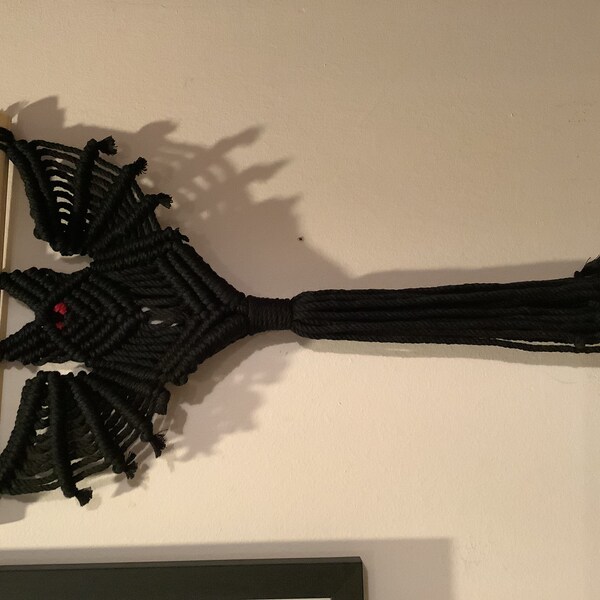 Gothic Bat Decor, Hanging Macrame, Witchy Room Decor, Modern Halloween ...
