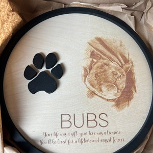 Custom Laser Engraved Pet Memorial Sign 3D Paw Print Personalized ...