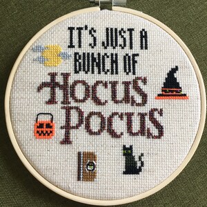 It's Just a Bunch of Hocus Pocus Circle Cross Stitch Pattern PATTERN ...