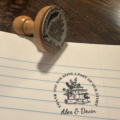 BOOK STAMP CUSTOM Book Stamp Rubber Stamp Library Stamp Book Lover Gift ...