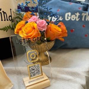 Mini QR Code Social Media Display Sign Social Media QR Code Sign Beauty ...