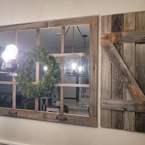 8 Pane Farmhouse Wall Decor Window Mirror Rustic Window Mirror Rustic ...