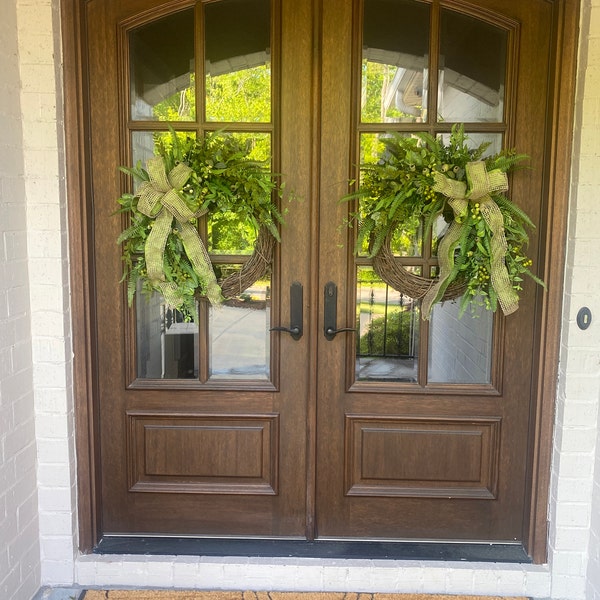 Everyday Wreath, Everyday Greenery and Burlap Wreath, Spring Wreath ...