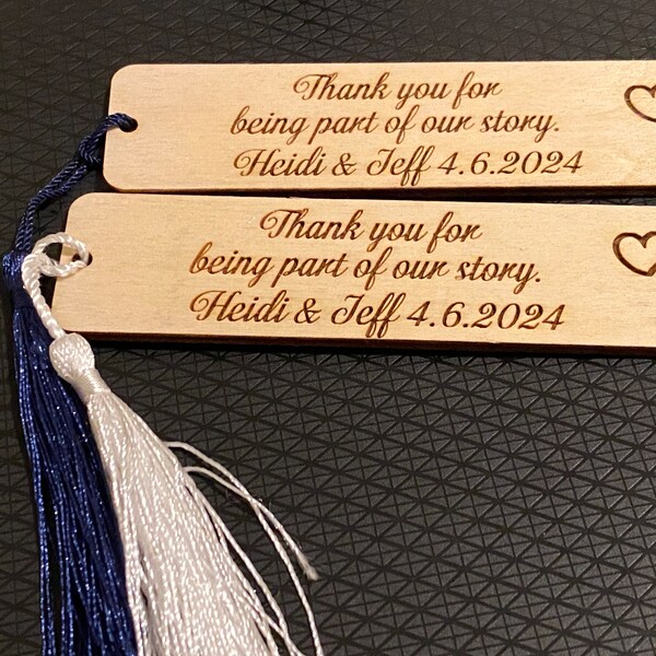 Custom Bookmark Wedding Favor, Bulk Party Favors, Engraved Wooden Favor ...