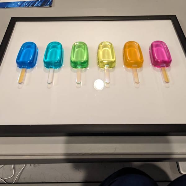 Pink Ombre Popsicle Resin Wall Art (12x16), Popsicle Pop Art, Epoxy ...