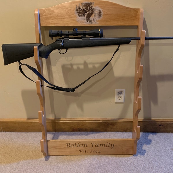 Personalized Wooden Wall Gun Rack - Custom Engraved - Etsy