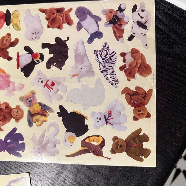 Vintage Beanie Babies Official Club Stickers - Full Set (5 Sheets - 125 ...