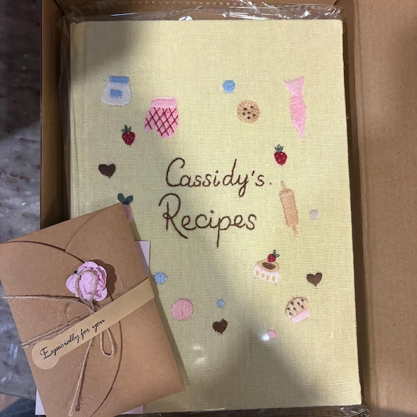 Personalized Recipe Notebook, My Recipes Hand Embroidered Notebook ...