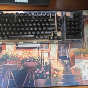 Anime Cafe Desk Mat, Lofi Aesthetic Large Mousepad, Serene Academia ...