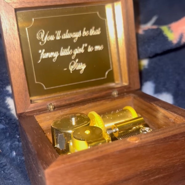 A Thousand Years Music Box, Solid Oak Dancing Couple Music Box ...