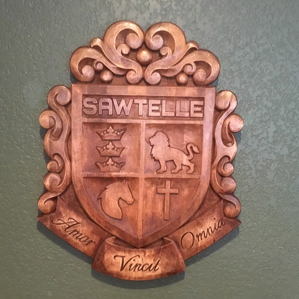 Custom Family Crest Coat of Arms Personalized Family Shield Wooden ...