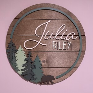 Custom Wood Name Sign 24 Round Sign Wreath - Etsy