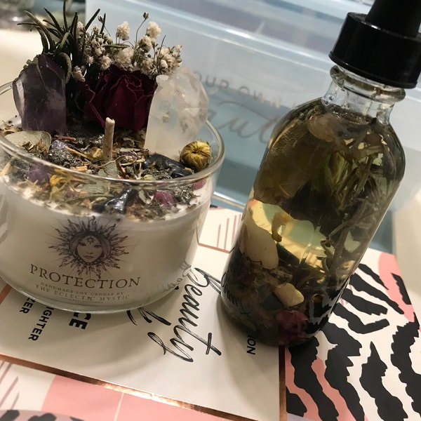 Self Love Botanical Crystal Infused Oil- Intention Oil, Self Care, Body ...
