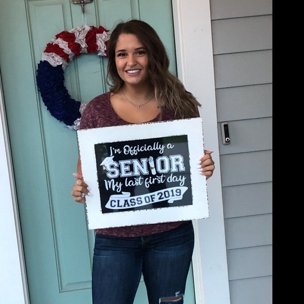 First Day of Senior Year Printable Sign First Day of School Sign 12th ...