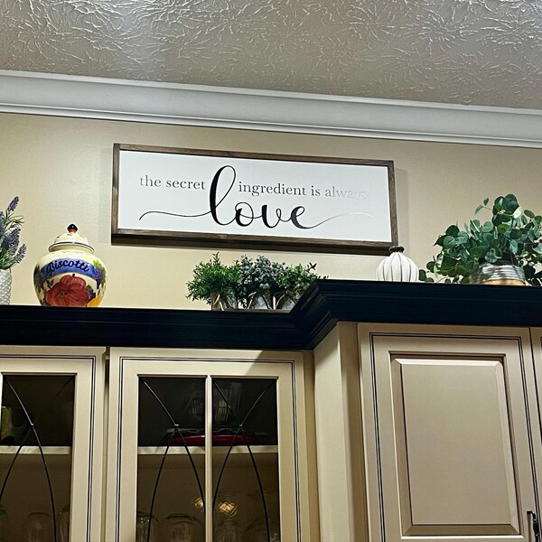 Kitchen Sign, the Secret Ingredient is Always Love Sign, Kitchen Wall ...