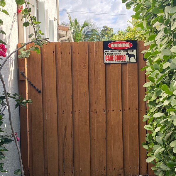 Cane Corso No Trespassing Dog Warning Sign Funny Beware of Dog Fence ...