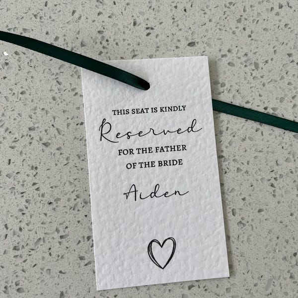 Eucalyptus Wedding Reserved Tags, Wedding Ceremony Reserved Seating Tag ...