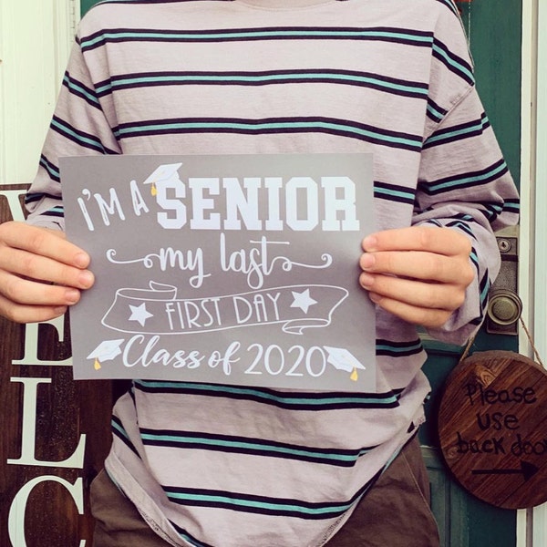 First Day of Senior Year Printable First Day of School Sign 12th Grade ...