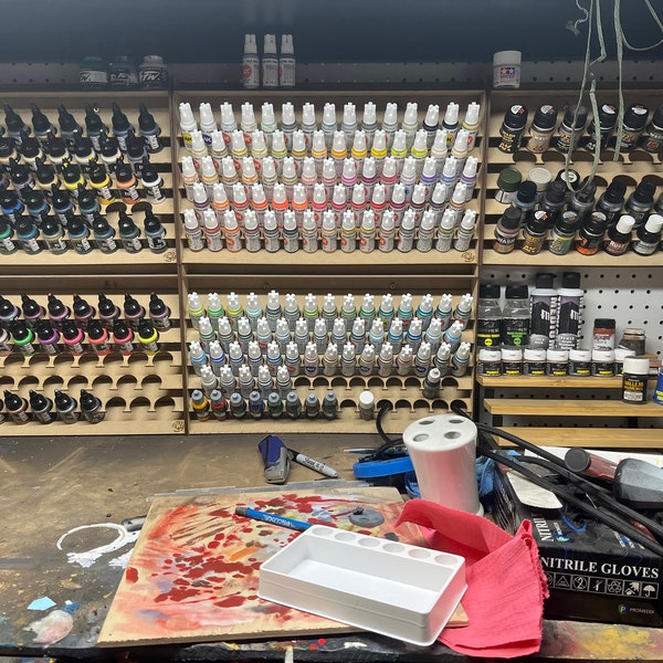 Wall Mounted Hobby Paint Storage Rack - Horizontal - Etsy