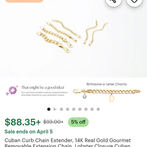 Custom Date Tag Charm, 14K 18K Real Gold Birthday Tag, Removable Add on ...