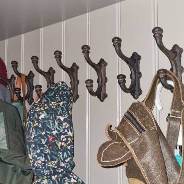 3 Cast Iron Coat Hooks - Heavy Duty Solid Hooks - Robust - Etsy