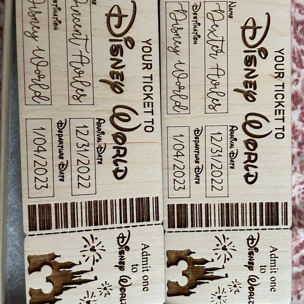 Personalized Disney Ticket Laser Cut Christmas Ornament | Custom ...