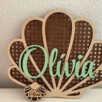 Personalized Seashell Wooden Sign, Nursery Name Sign, Baby Housewarming ...