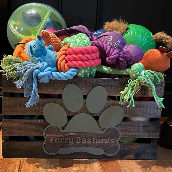 Large Personalized Dog Toy Basket Gift for Dog Lover Personalized Dog ...