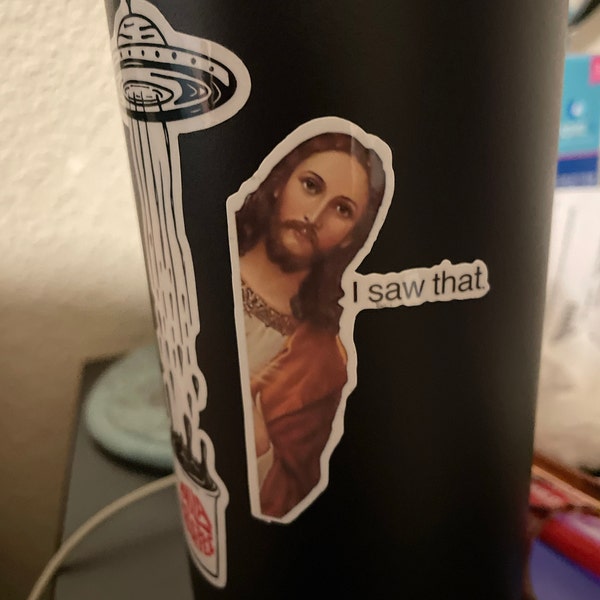 Pack of 5 Jesus I Saw That Sticker Vinyl Sticker, Vinyl Decal Sticker ...