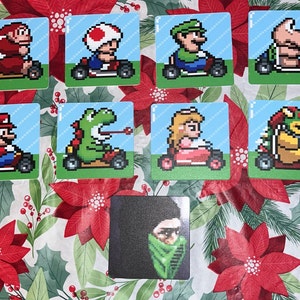 Classic Video Game Drink Coasters SNES Super Mario Kart Set of 8 - Etsy