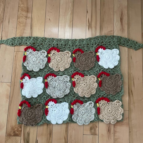 Nesting Hens Egg Gathering Apron, Crochet Pattern, No Sew, Egg Apron ...