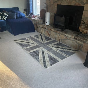 Modern Handmade Patchwork Rug With Union Jack British Flag Design ...