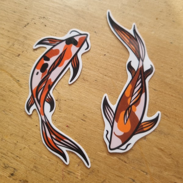 Koi Fish Keychain Sticker Bundle, Acrylic Keychain, Animals, Fish ...
