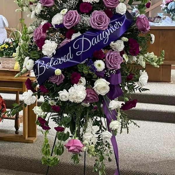 Funeral, Memorial Ribbon, Custom Printed W/your Message, Floral ...