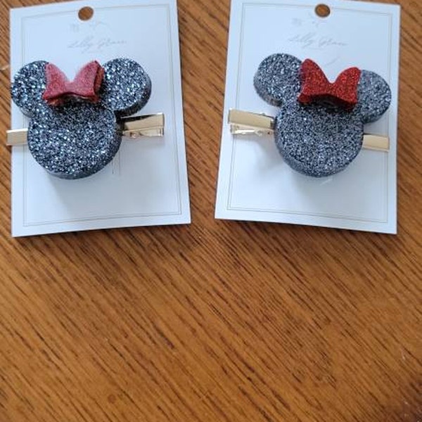 Minnie Mouse Hair Clip - Etsy