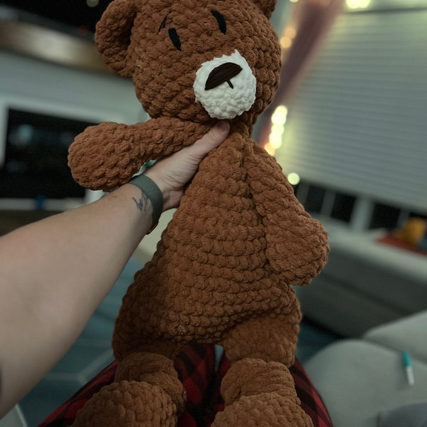 Crochet Snuggler Bear Pattern, Amigurumi Crochet Bear Cuddler Lovey ...