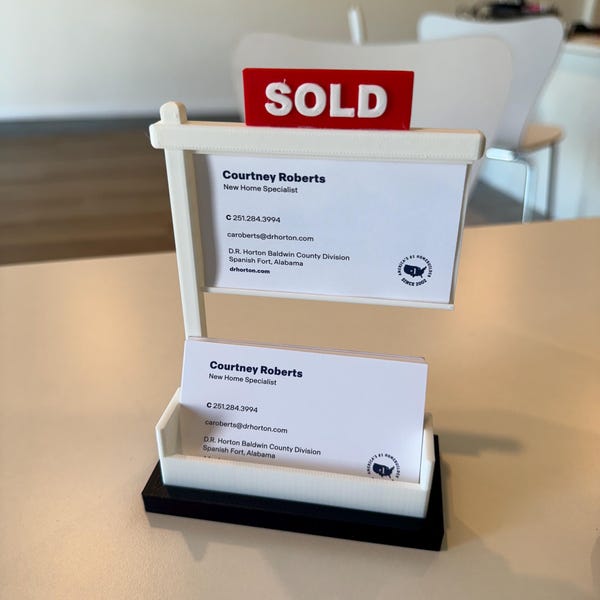 Blue Real Estate Business Card Display - Business Card Holder Gift for ...