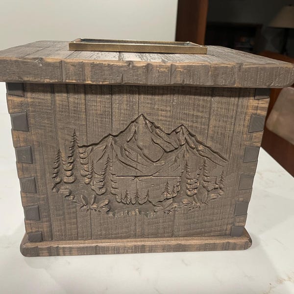 Rustic Woodsman Chiseled Urn / Handcrafted Pine Cremation Urn / Wood ...