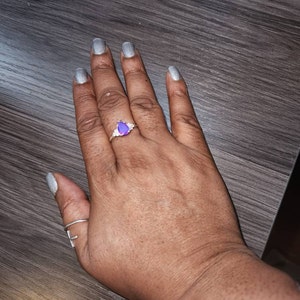 Natural Fire Opal Ring, Lavender Fire Ethiopian Opal Minimalist Ring ...