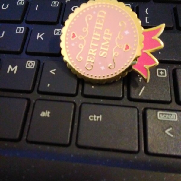 Certified Simp Badge Enamel Pin | Valentine's Day Gift Bag Jacket Medal ...