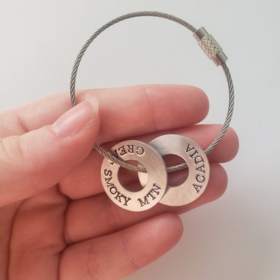 Travel Tokens Leather Keychain Lanyard, Travel Lover Gift, Personalized ...