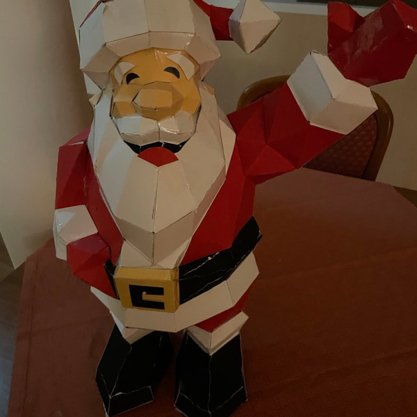 Santa Claus Papercraft PDF, SVG Template for DIY 3D Santa Claus ...