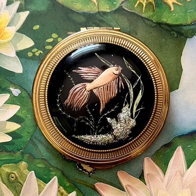 Vintage Stratton Clam Shell Pink Compact, Unused Convertible Compact ...