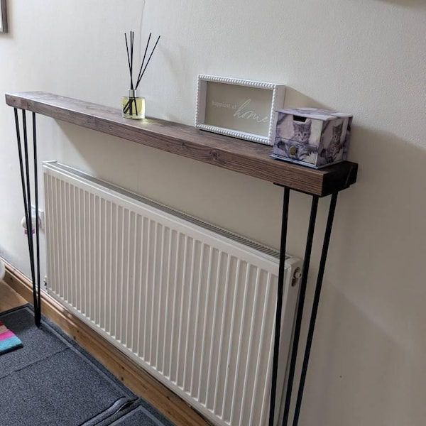 Rustic Narrow Console Table | Wooden Console Table | Radiator Shelf ...