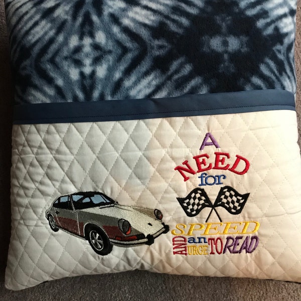 Racing Subway Art, Pocket Pillow Embroidery Saying, Reading Pillow ...