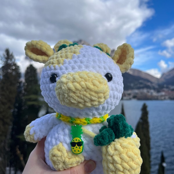 Crochet Cow, Pineapple Cow Plushie, Cow Plushie, Crochet Cow Plush - Etsy