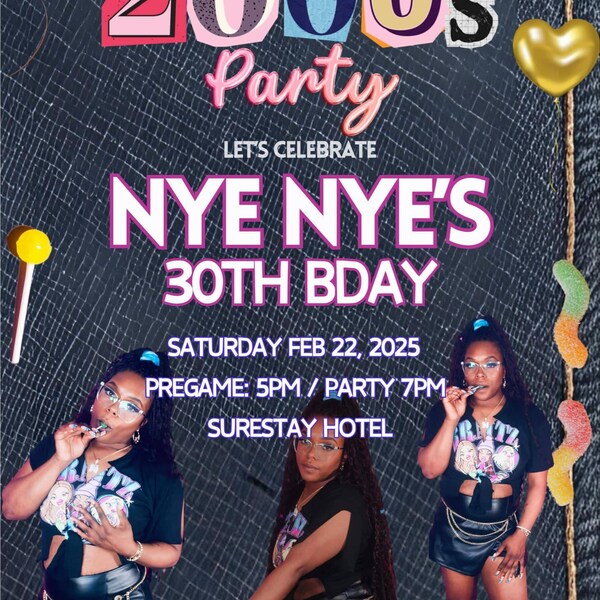 2000s Party Invitation Template | Y2K Birthday Invite | Customizable ...